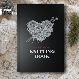Knitting Journal ! Heart ! Knitting Notebook ! Can Be Personalized ...