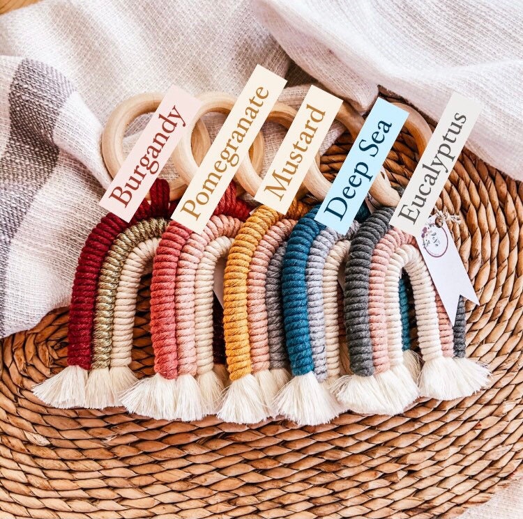 Macrame Rainbow Baby Teether Baby Toy - Etsy UK