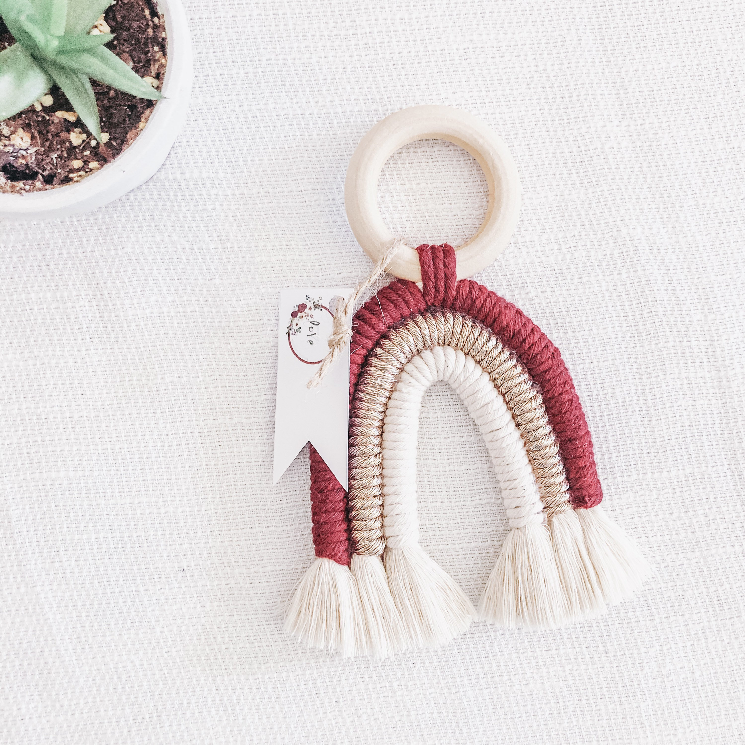 Macrame Rainbow Baby Teether Baby Toy | Etsy