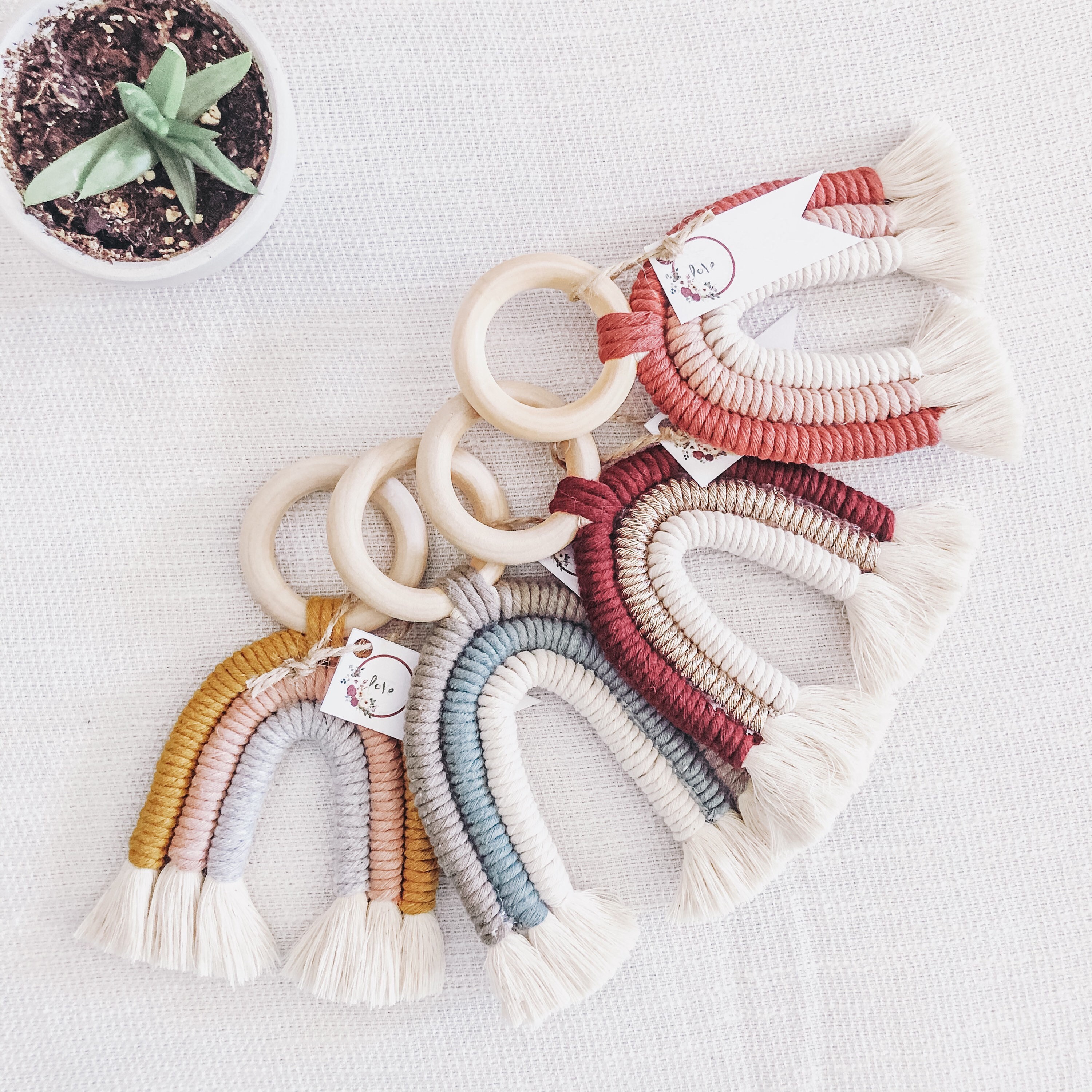 Macrame Rainbow Baby Teether Baby Toy | Etsy