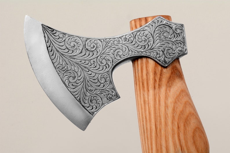 Engraved Axe Viking Axe Unique Design Axe Hard Steel Axe | Etsy