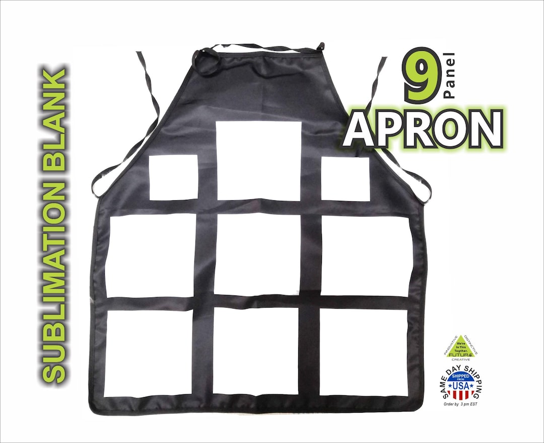 Sublimation Apron 9 Panel, Customizable Sub Polyester Apron, USA ...