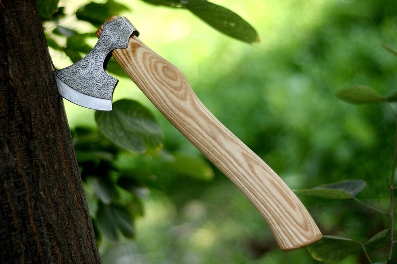 Engraved Axe Viking Axe Unique Design Axe Hard Steel Axe | Etsy