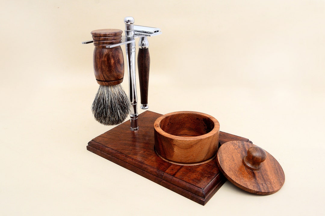Handmade Shaving Set, Wooden Shaving Set, Gift Shaving Kits, Unique ...
