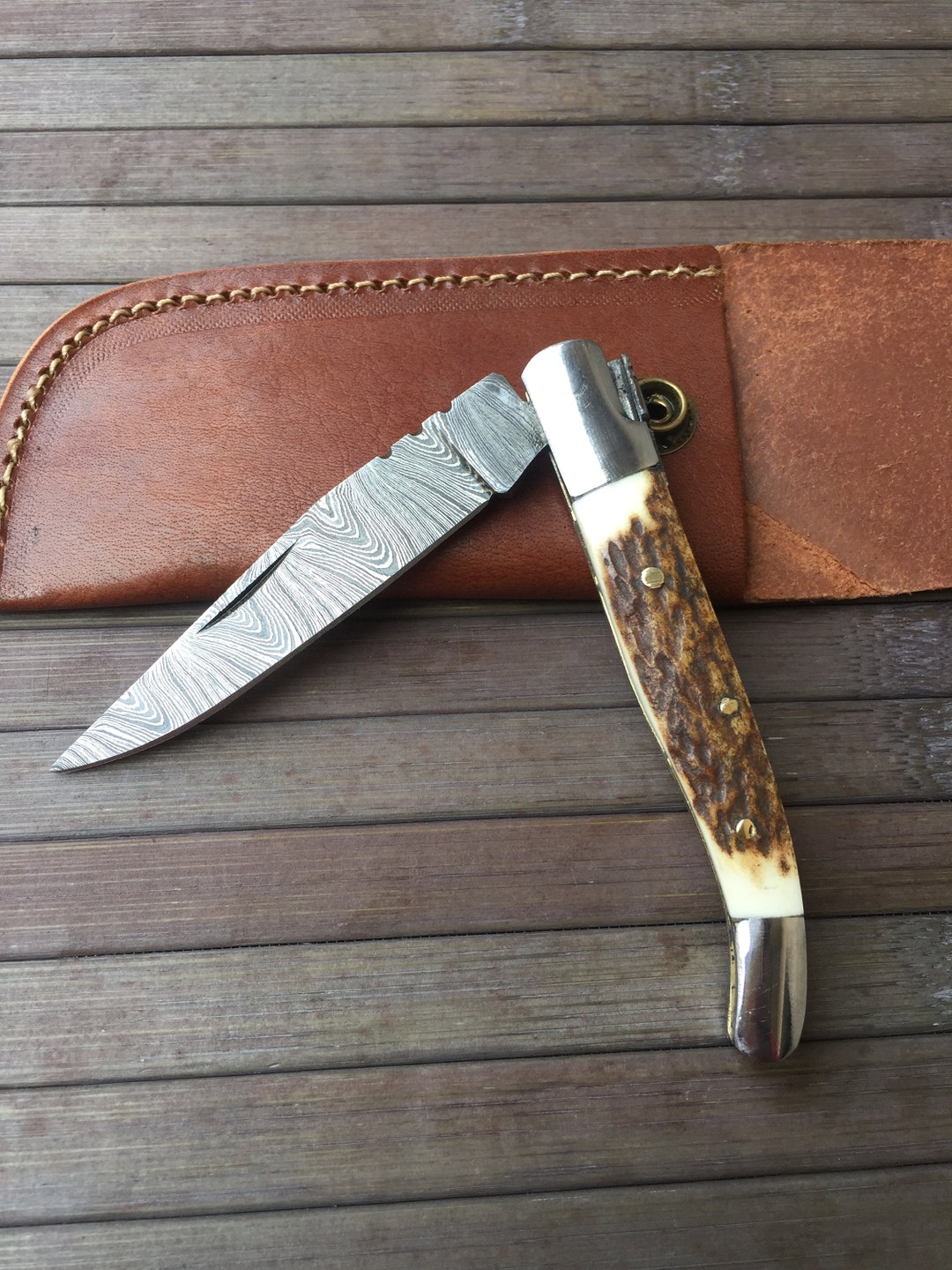 Damascus Pocket Knife, Hunting Knife, Damascus Blade, Small Knife ...