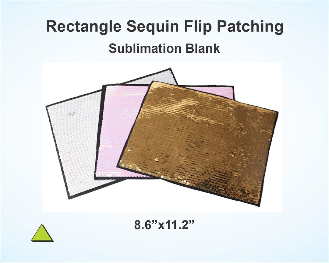 Rectangle Sequin Sublimation Flip Patch 8.6"x11.2" - Press on Backing ...