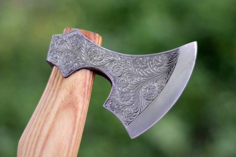 Engraved Axe Viking Axe Unique Design Axe Hard Steel Axe | Etsy