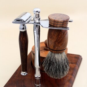 Handmade Shaving Set, Wooden Shaving Set, Gift Shaving Kits, Unique ...