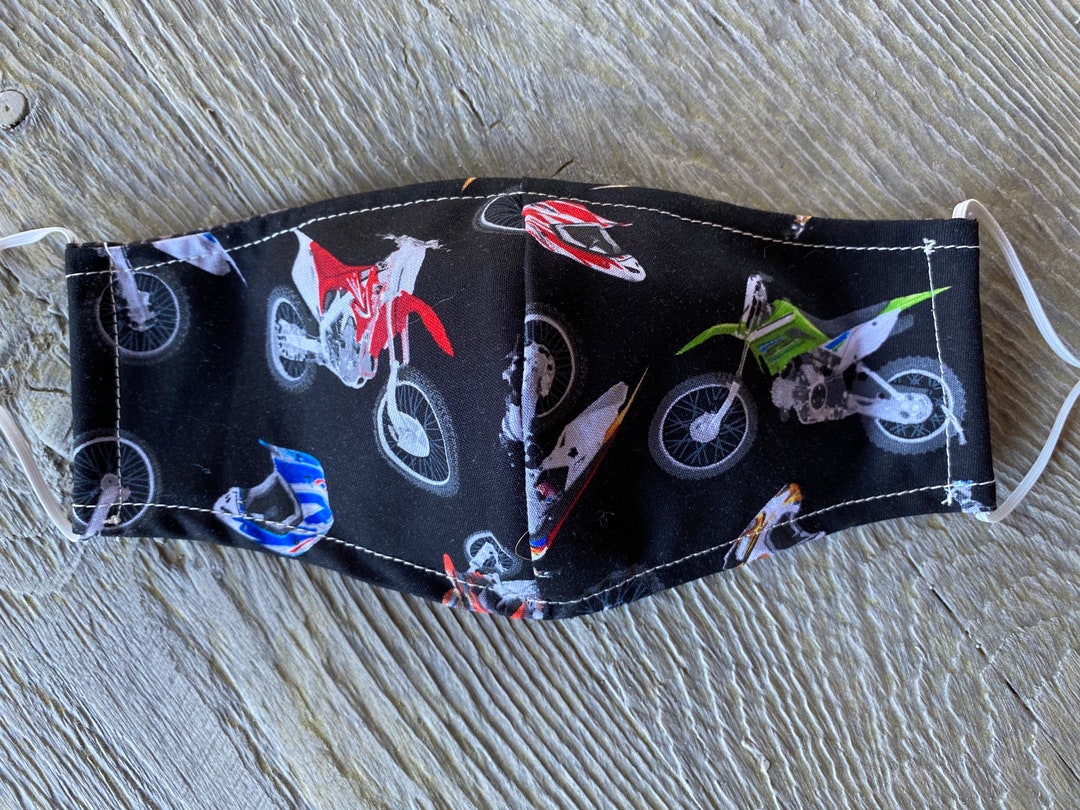 Face MASKS - BLACK Dirt Bikes - Washable, Reusable & Adjustable (2 ...