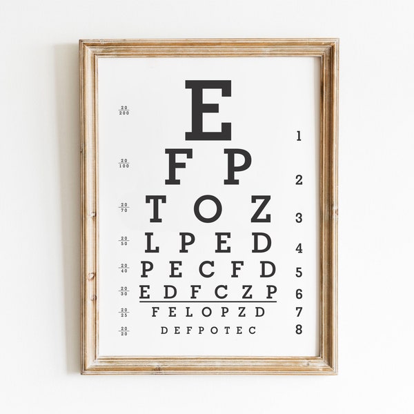 Eye Chart Print - Etsy