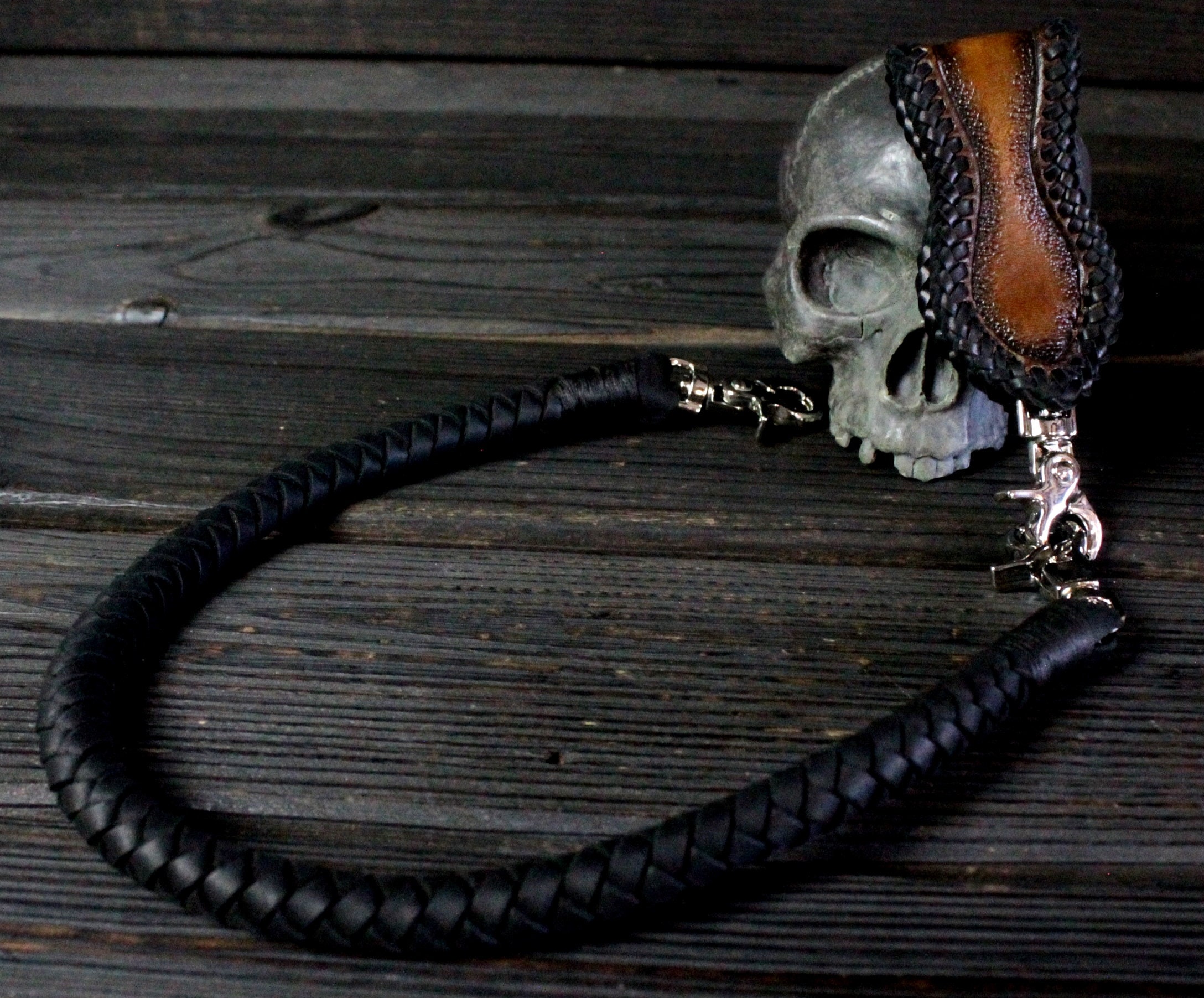 Leather Wallet Strap Wallet Chain Braided Leather Lanyard - Etsy