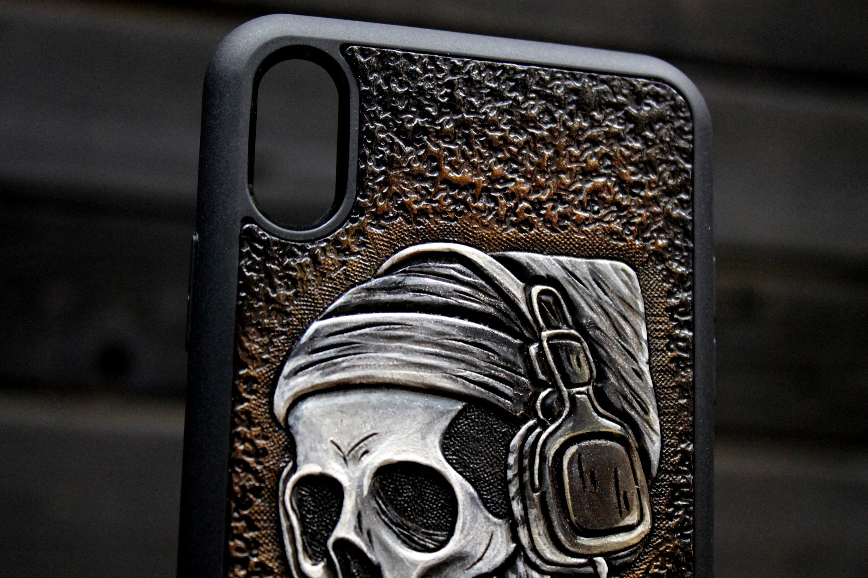 IPhone XS Max Handmade Leather Case Skull, XS Max Handcrafted Leather ...