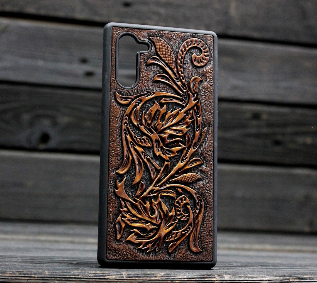 Samsung Note 10 Hadmade Leather Phone Case Sheridan, Brown Leather ...