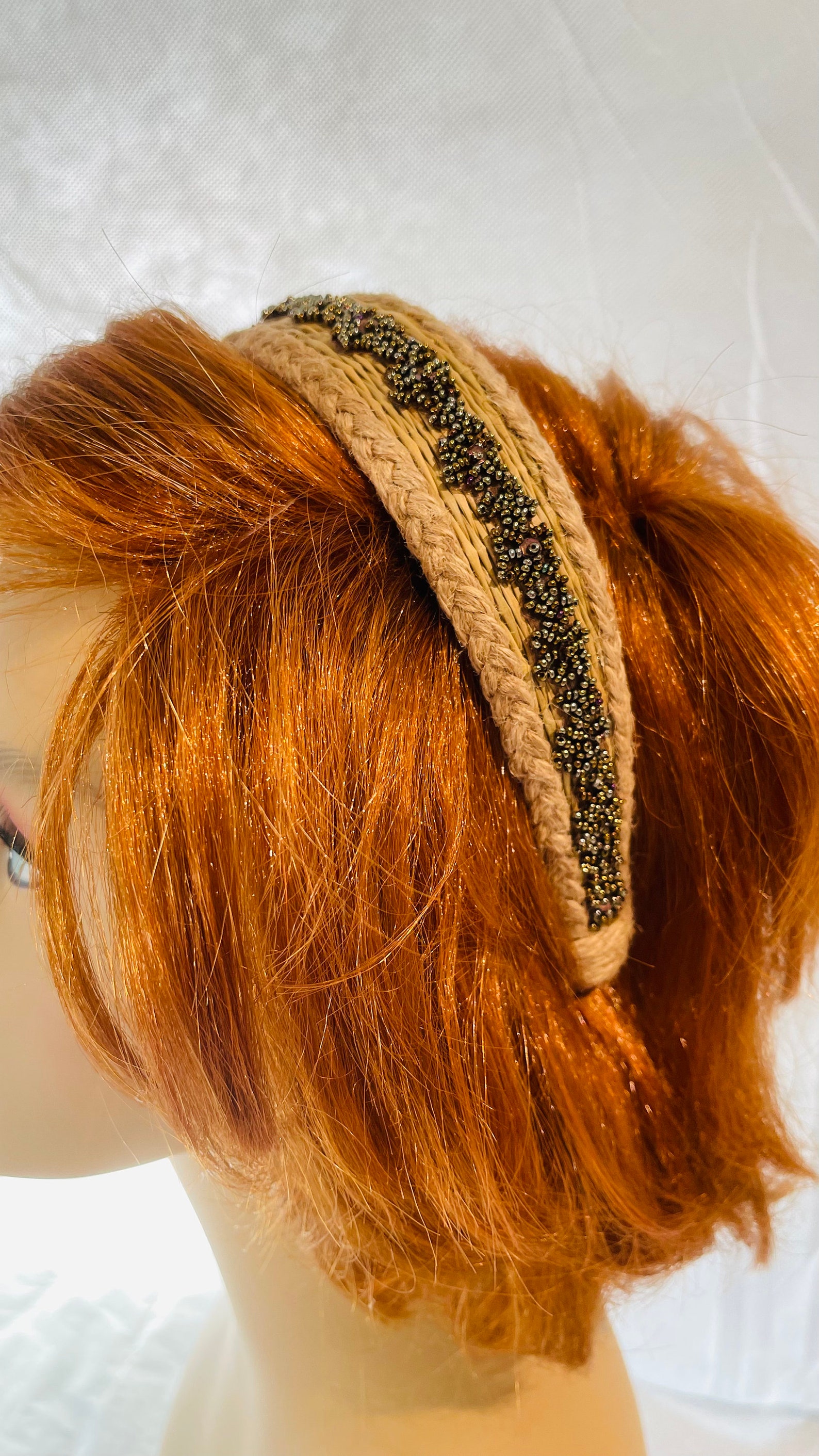 Gorgeous Brown Beaded Headband Handmade Headpiece. - Etsy