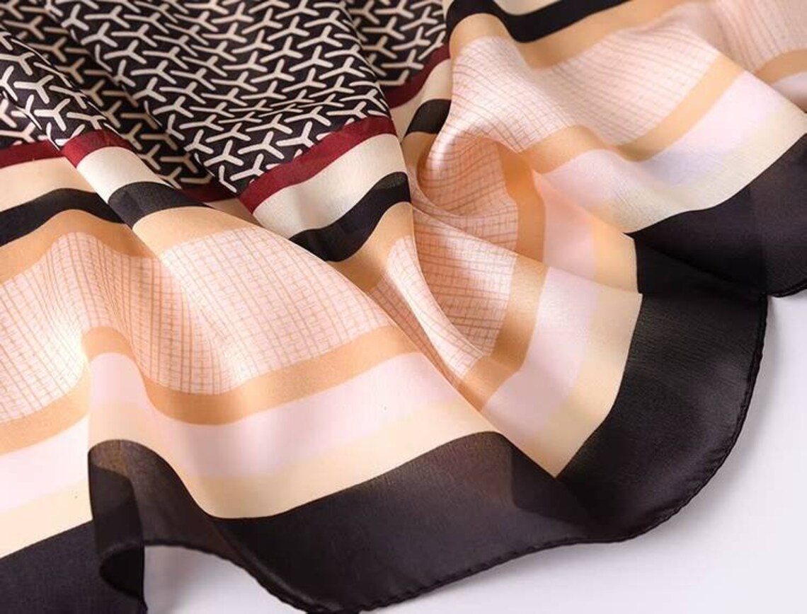 Gorgeous Large Silk Luxurious Scarf. Bandana Scarf, Spring Silk Scarf ...