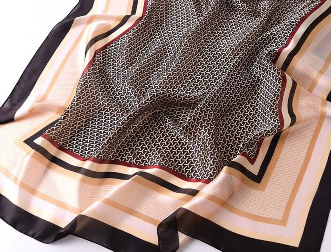 Gorgeous Large Silk Luxurious Scarf. Bandana Scarf, Spring Silk Scarf ...