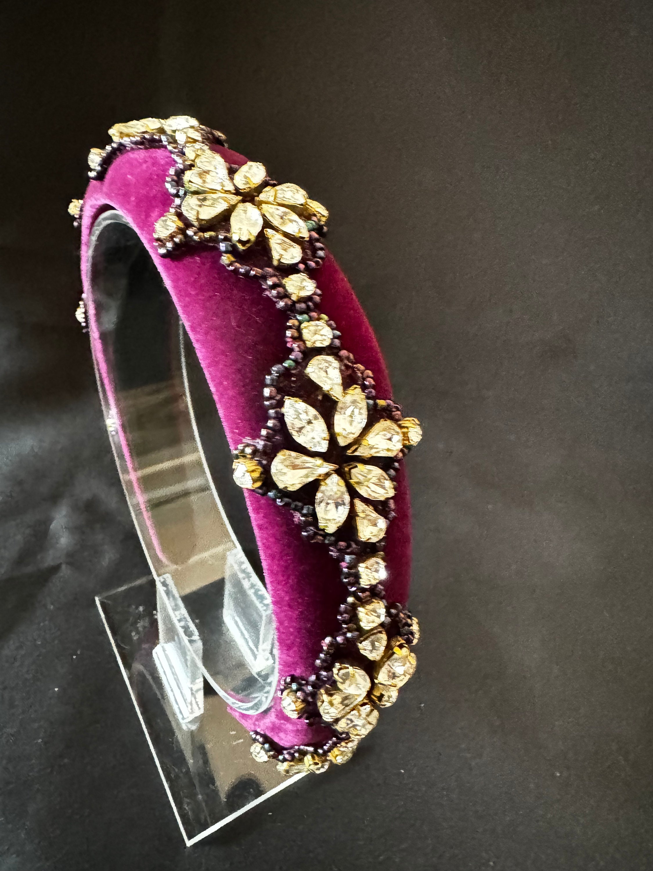 Gorgeous Beaded Black and Gold Beaded Headband. Fancy Headband, Black ...