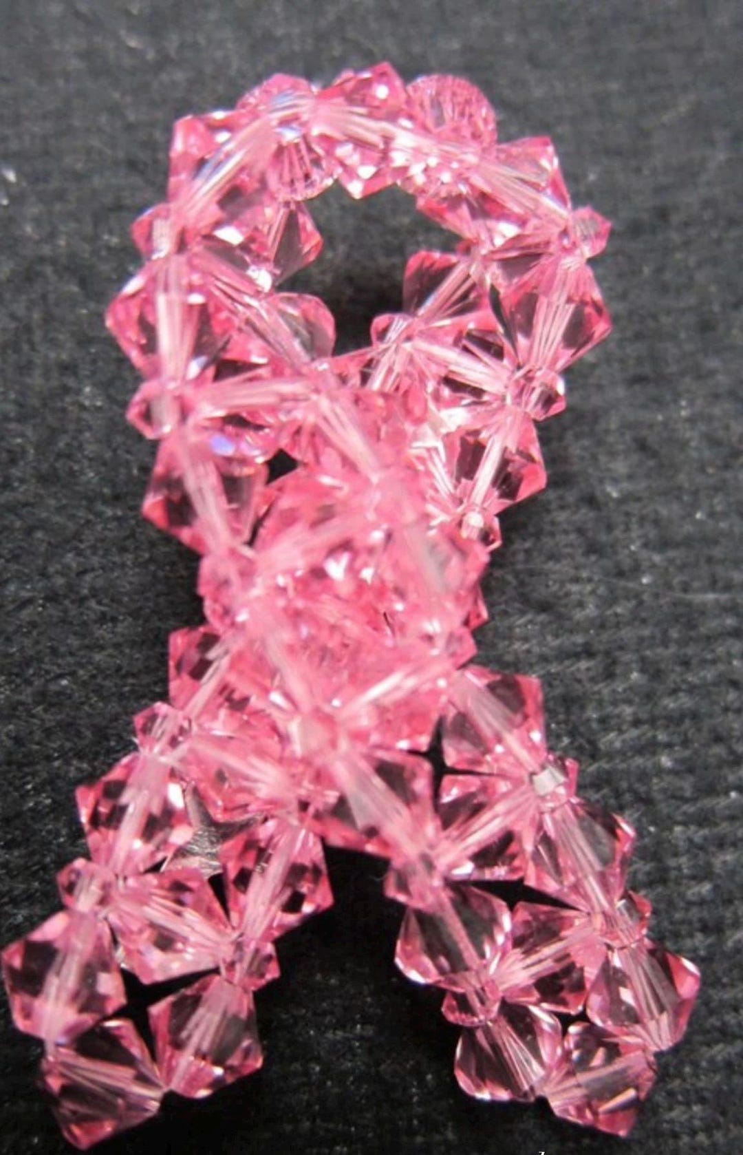 Pink Crystal Breast Cancer Awareness Necklace. Cancer Pin ,cancer ...