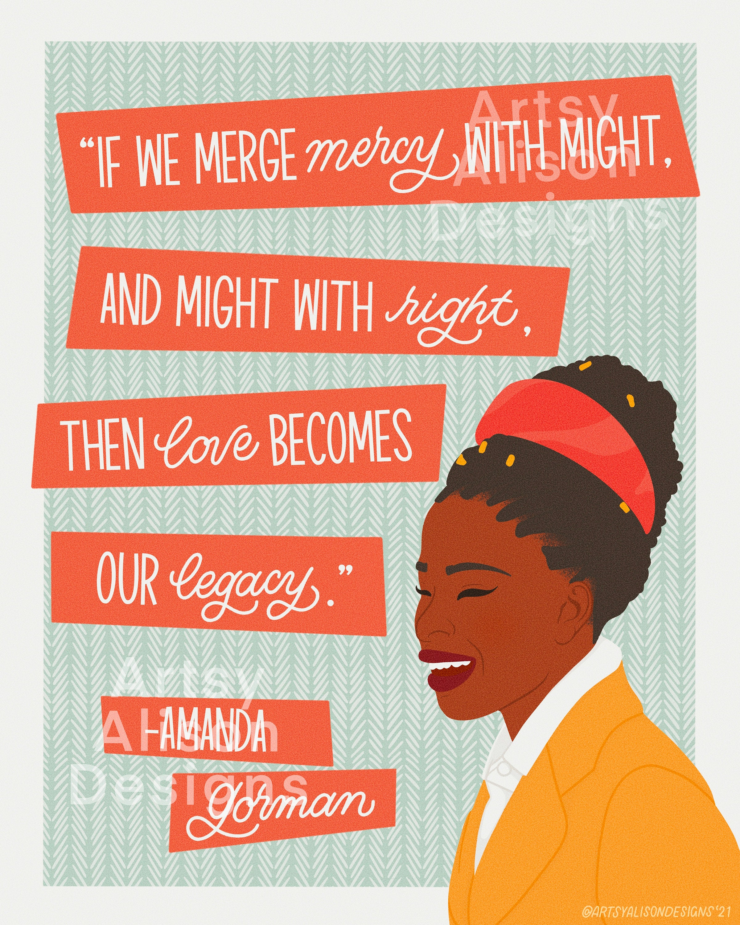 Amanda Gorman Quote Digital Print | Legacy of Love | the Hill We Climb ...