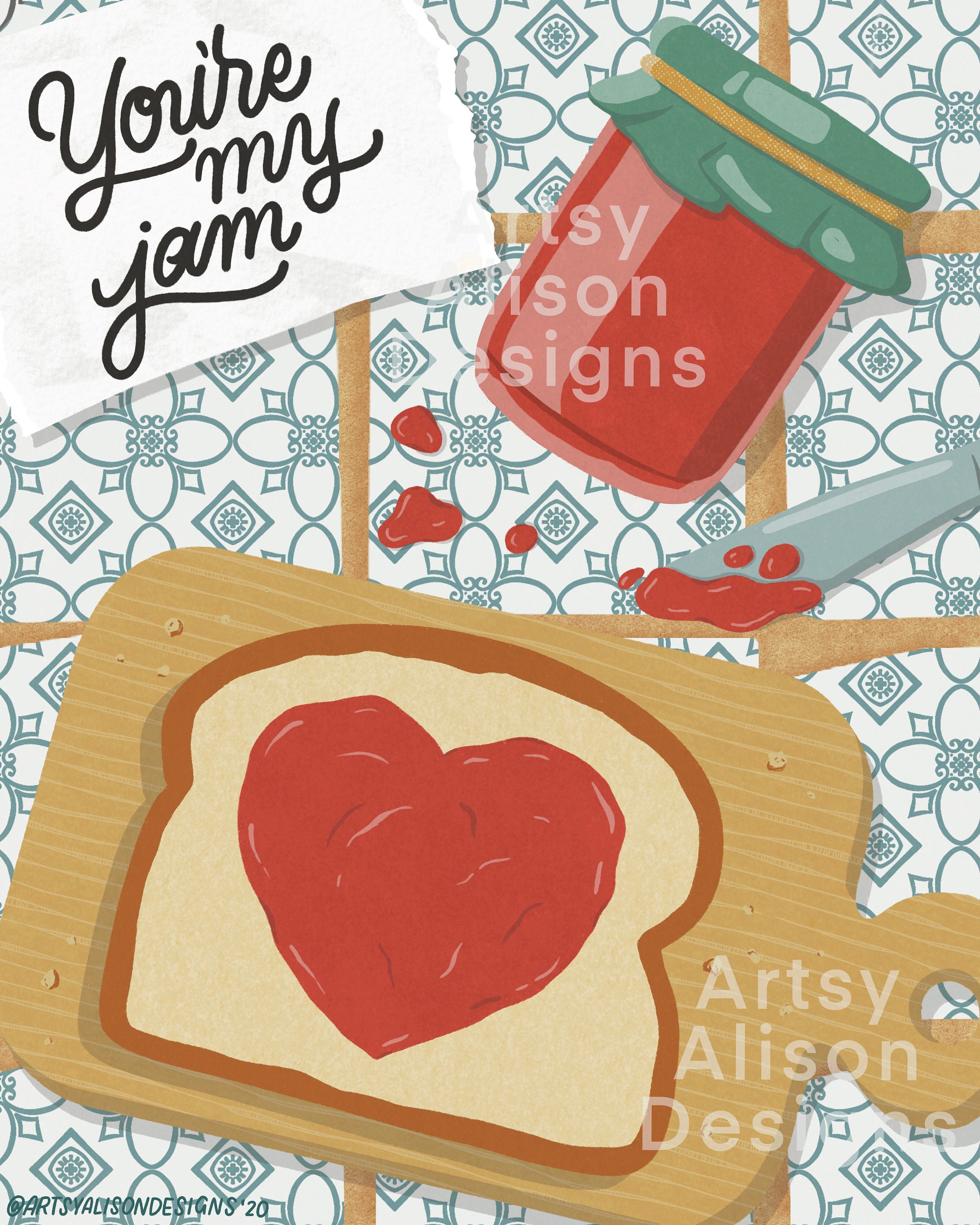 Youre My Jam DIGITAL Printable Food Pun Print 8x10 Digital Print Home ...