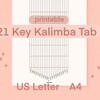 21 Key Kalimba Tab Blank Sheet Music Printable - Etsy