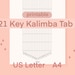 21 Key Kalimba Tab Blank Sheet Music Printable - Etsy
