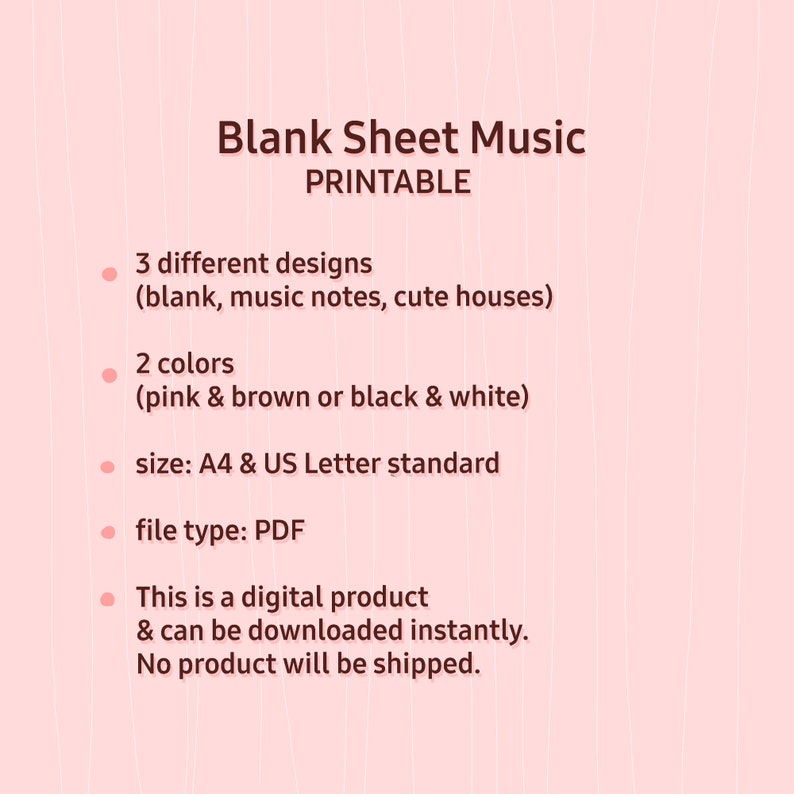 Blank Sheet Music Printable | A4 US Letter - Etsy