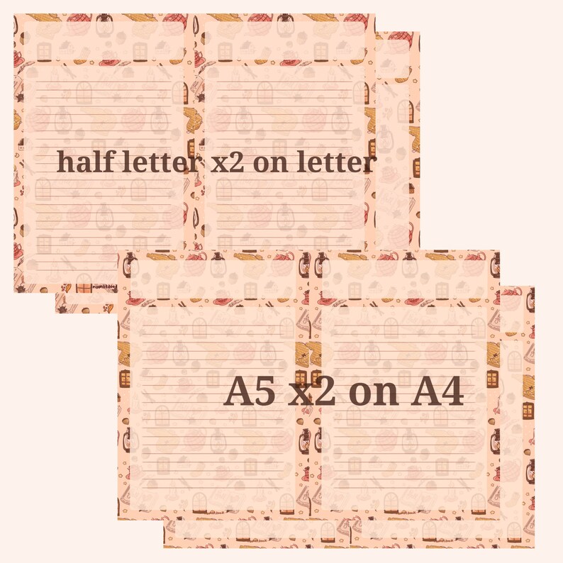 Printable Notes Cozy Fall US Letter & A4 Size Lined - Etsy