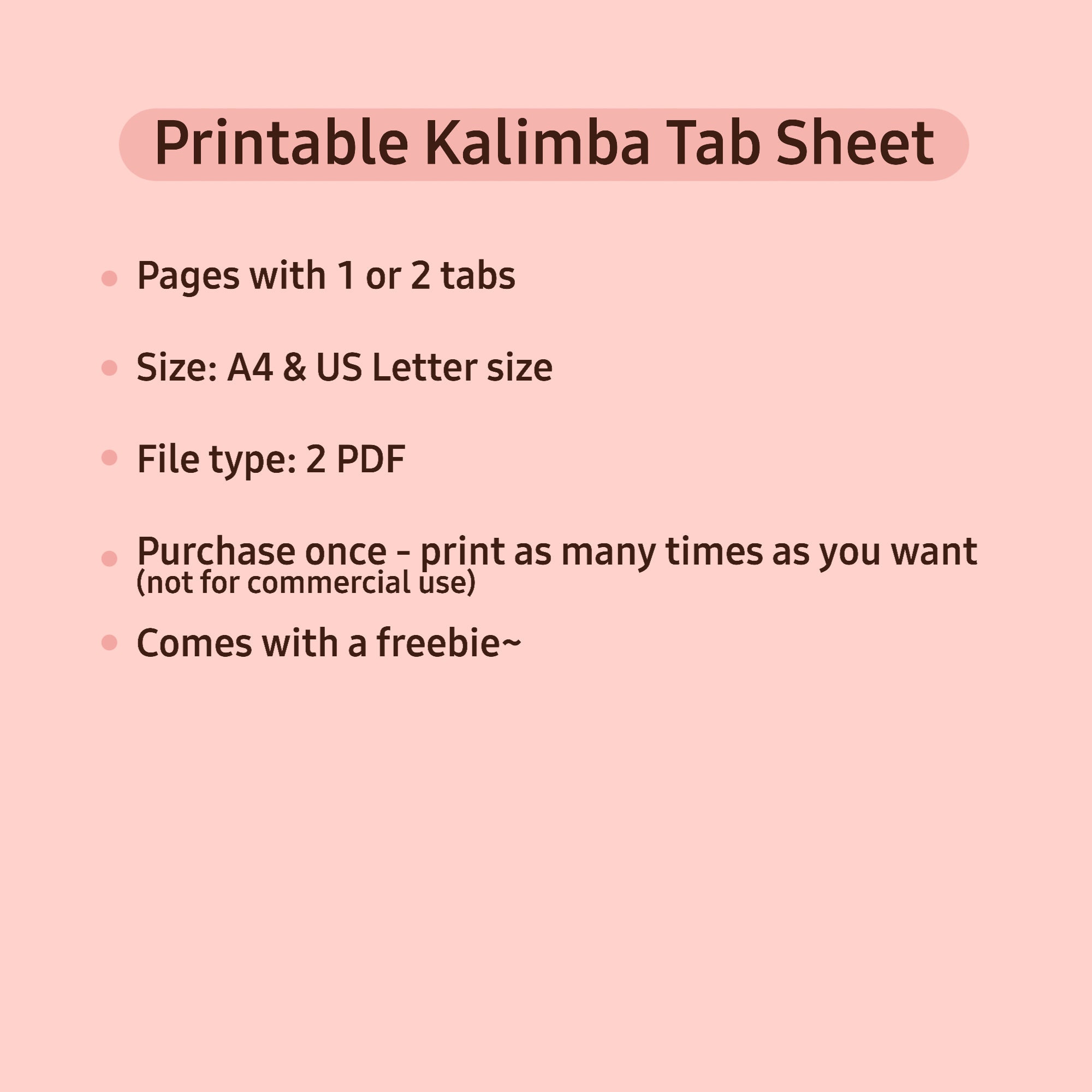 17 Key Kalimba Tab Blank Sheet Music Printable - Etsy