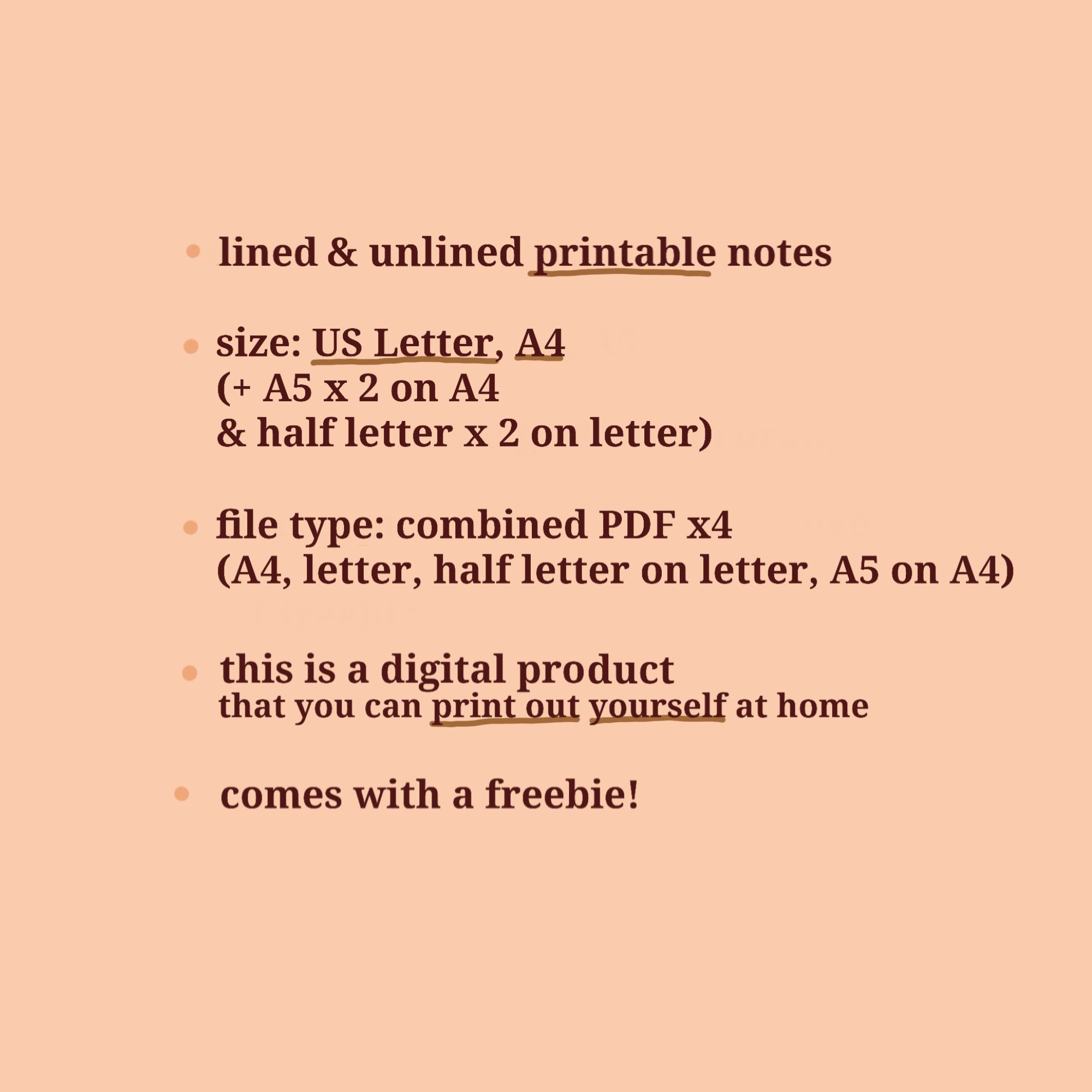 Printable Notes Cozy Fall US Letter & A4 Size Lined Unlined - Etsy