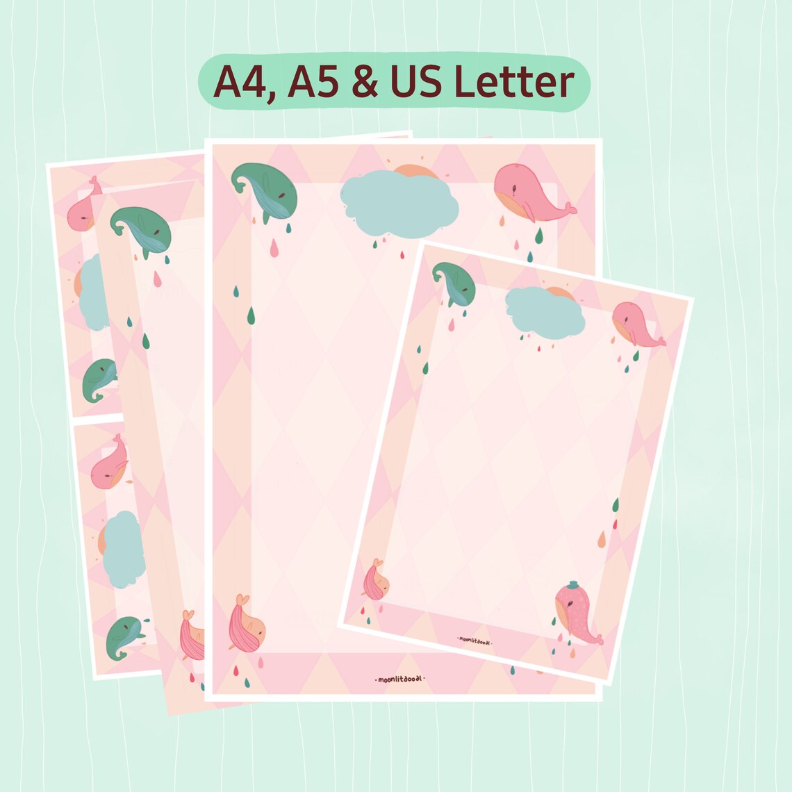 Cute Printable Notes Whale Theme - Etsy