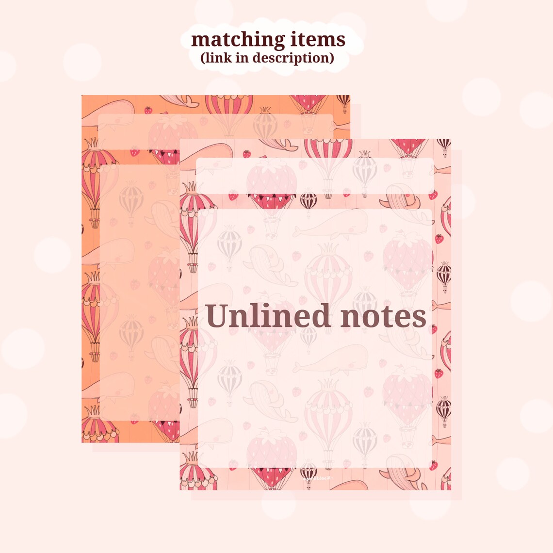 Cute printable LINED notes US letter & A4 size | Etsy