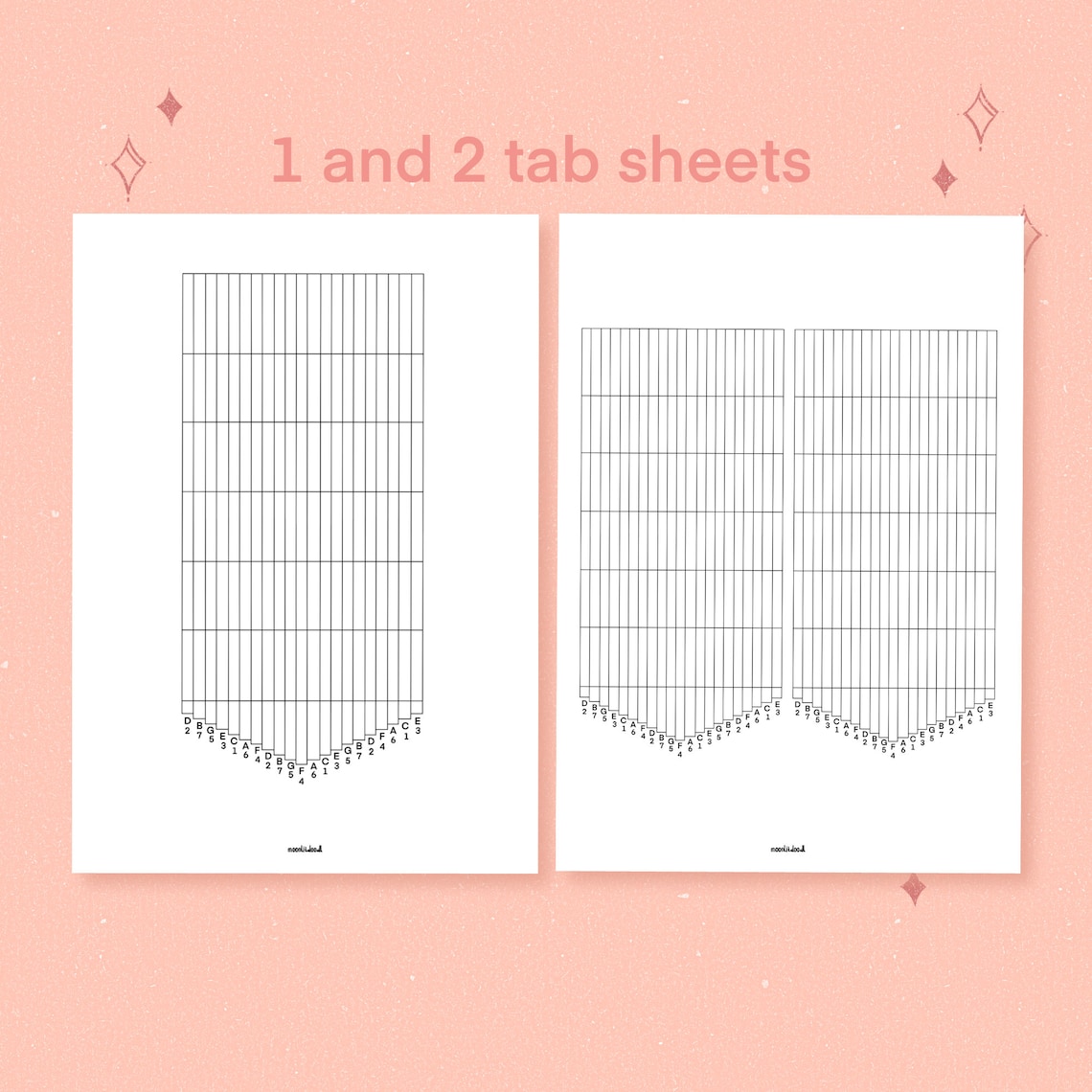 21 Key Kalimba Tab Blank Sheet Music Printable - Etsy