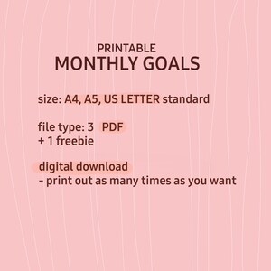 Cute Printable to Do List Monthly Goals US Letter A4 A5 - Etsy