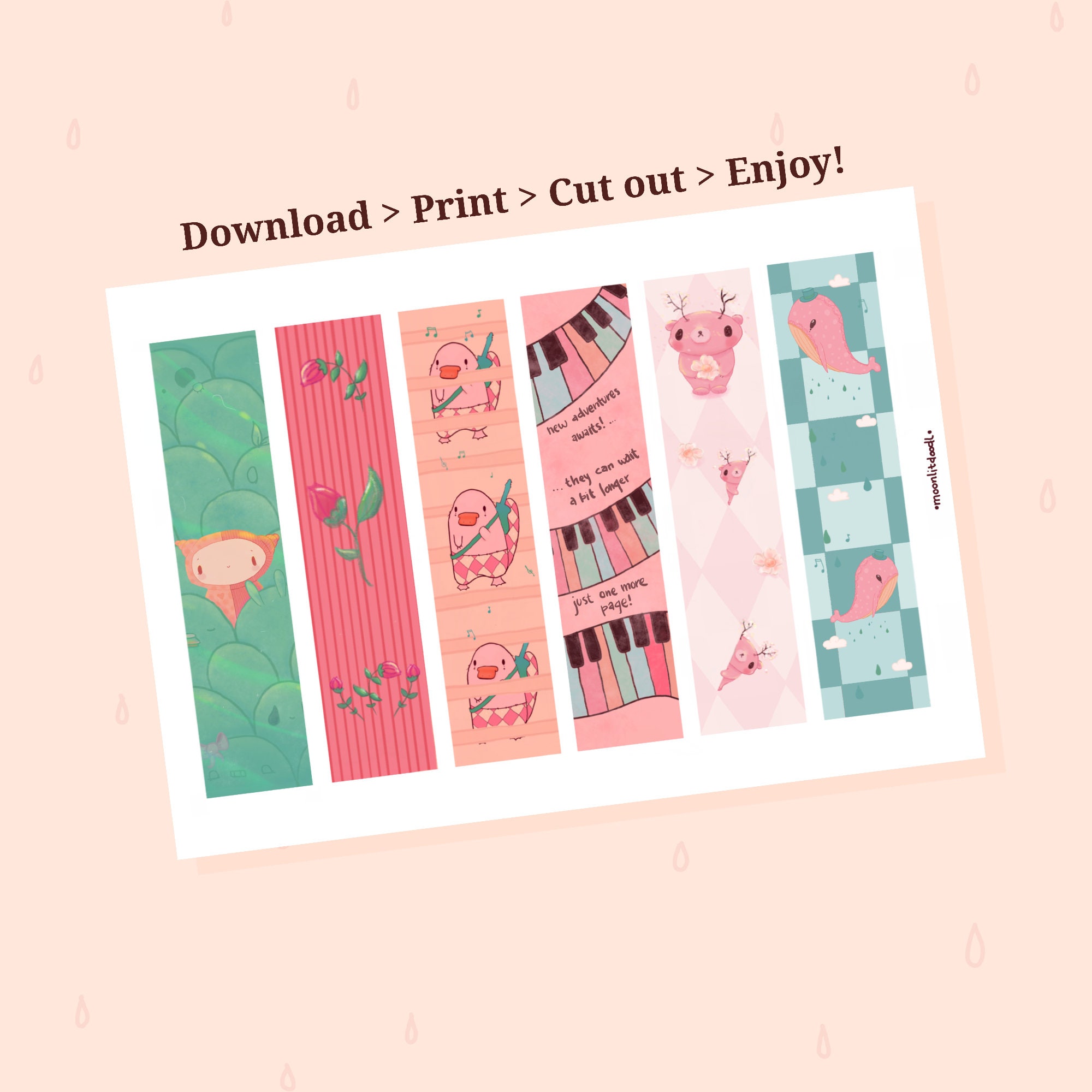 Cute Bookmark Bundle | Printable - Etsy