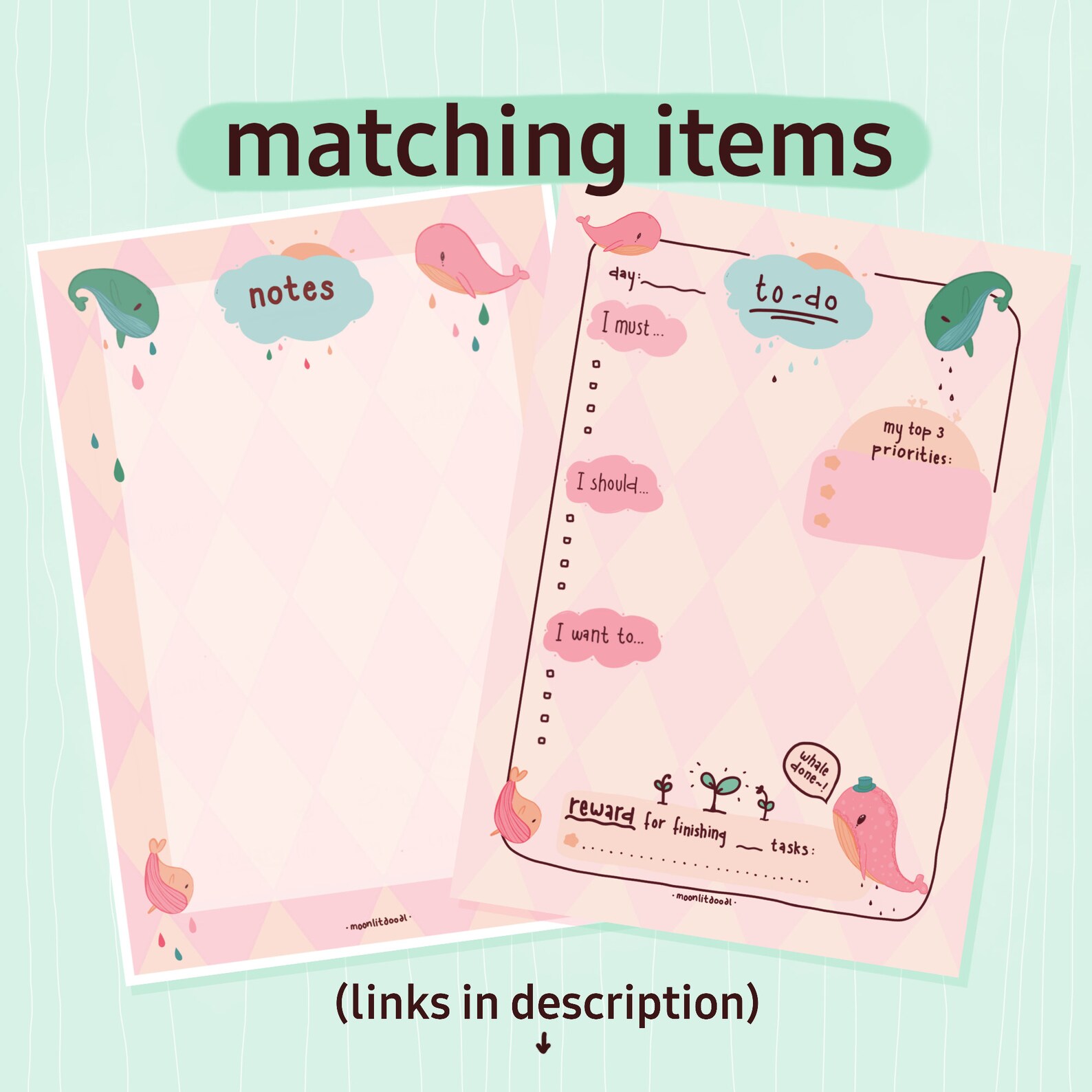 Cute Printable Meal Plan & Grocery List A4 US Letter - Etsy Canada