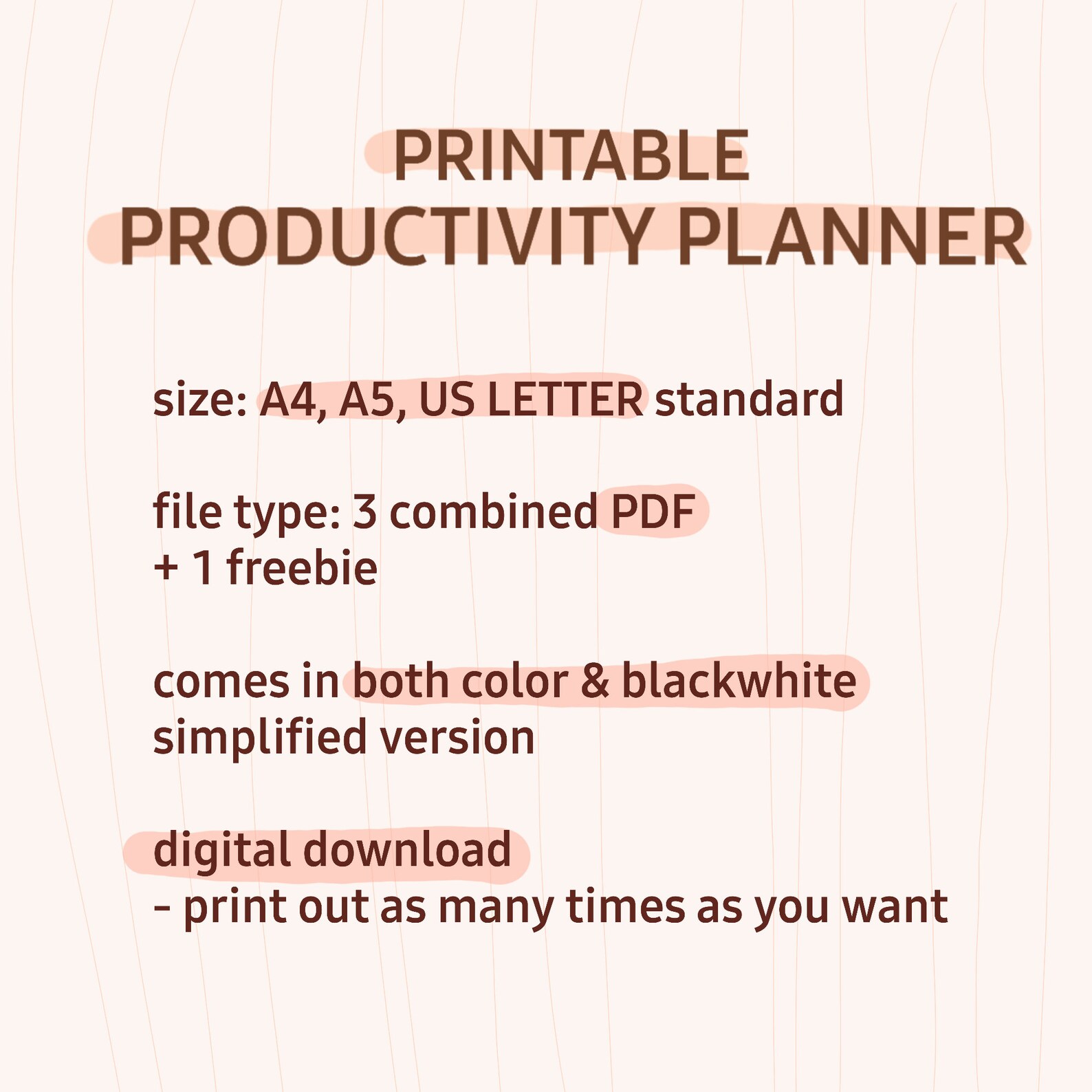 Productivity Planner Sheet Printable - Etsy