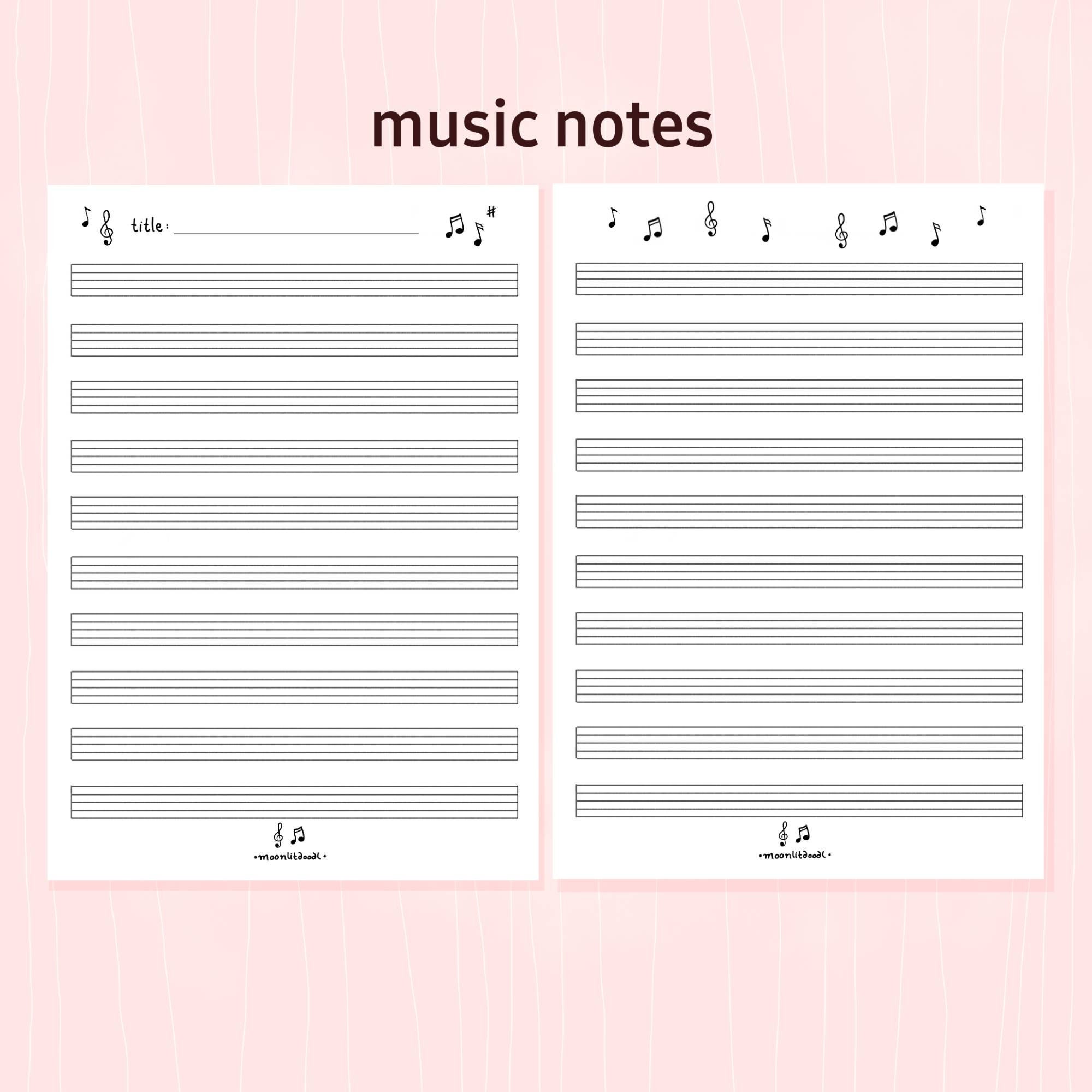 Blank Sheet Music Printable A4 US Letter - Etsy UK