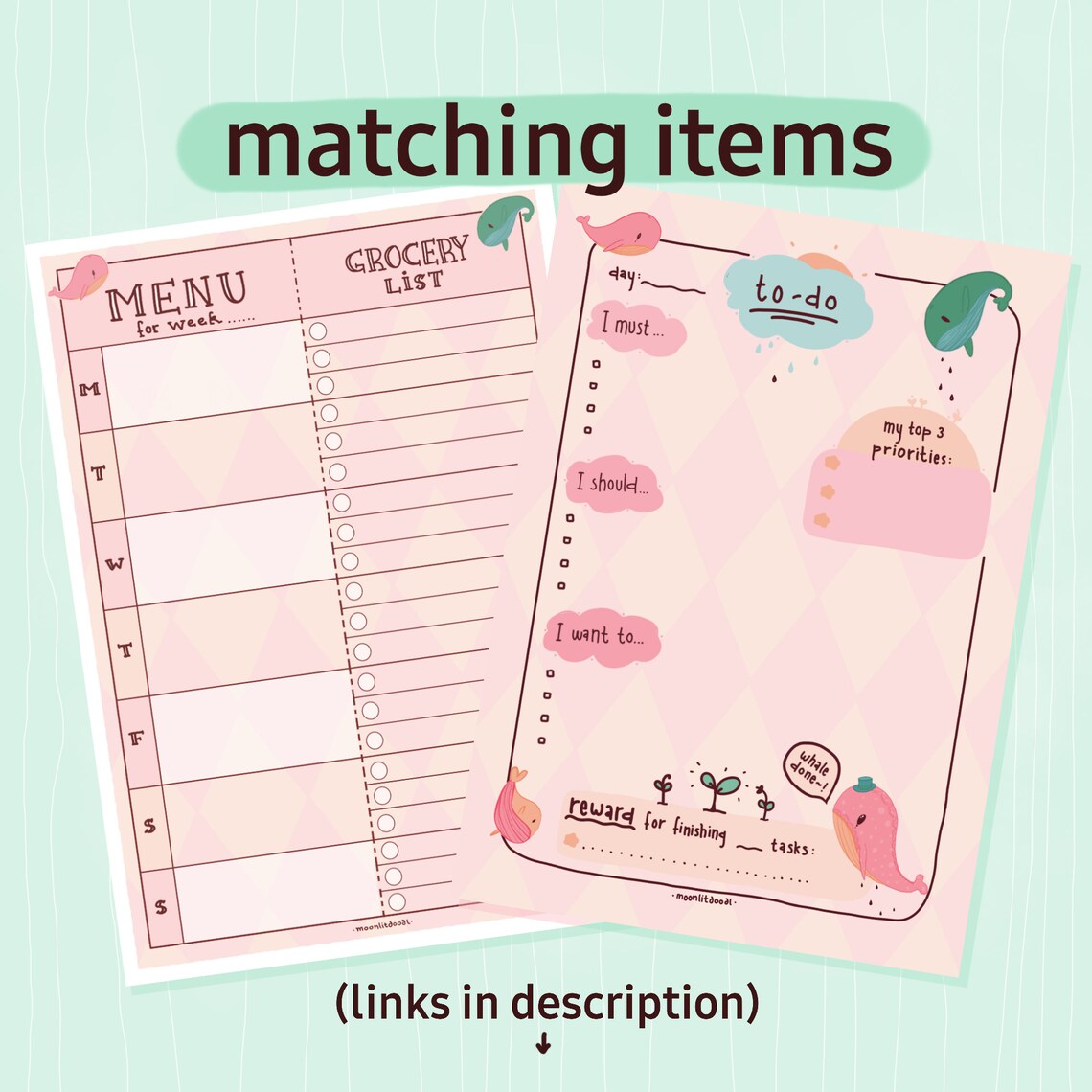 Cute Printable Notes Whale Theme - Etsy