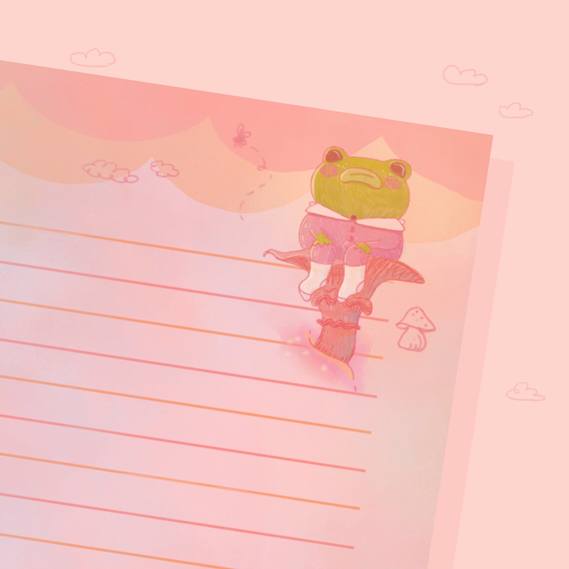 Printable Notes | Frogs & Mushrooms | US Letter A4 - Etsy