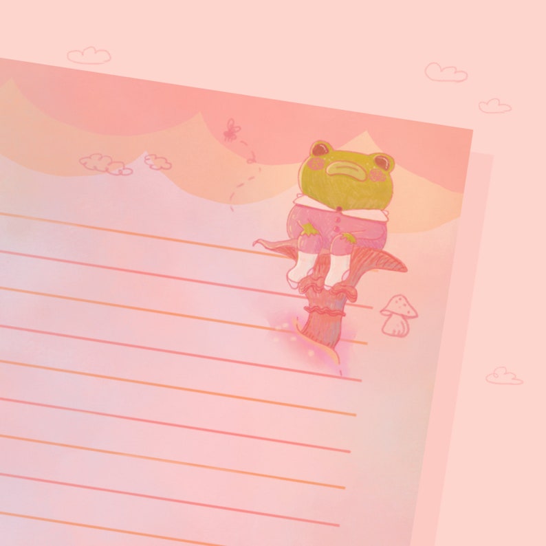 Printable Notes | Frogs & Mushrooms | US Letter A4 - Etsy