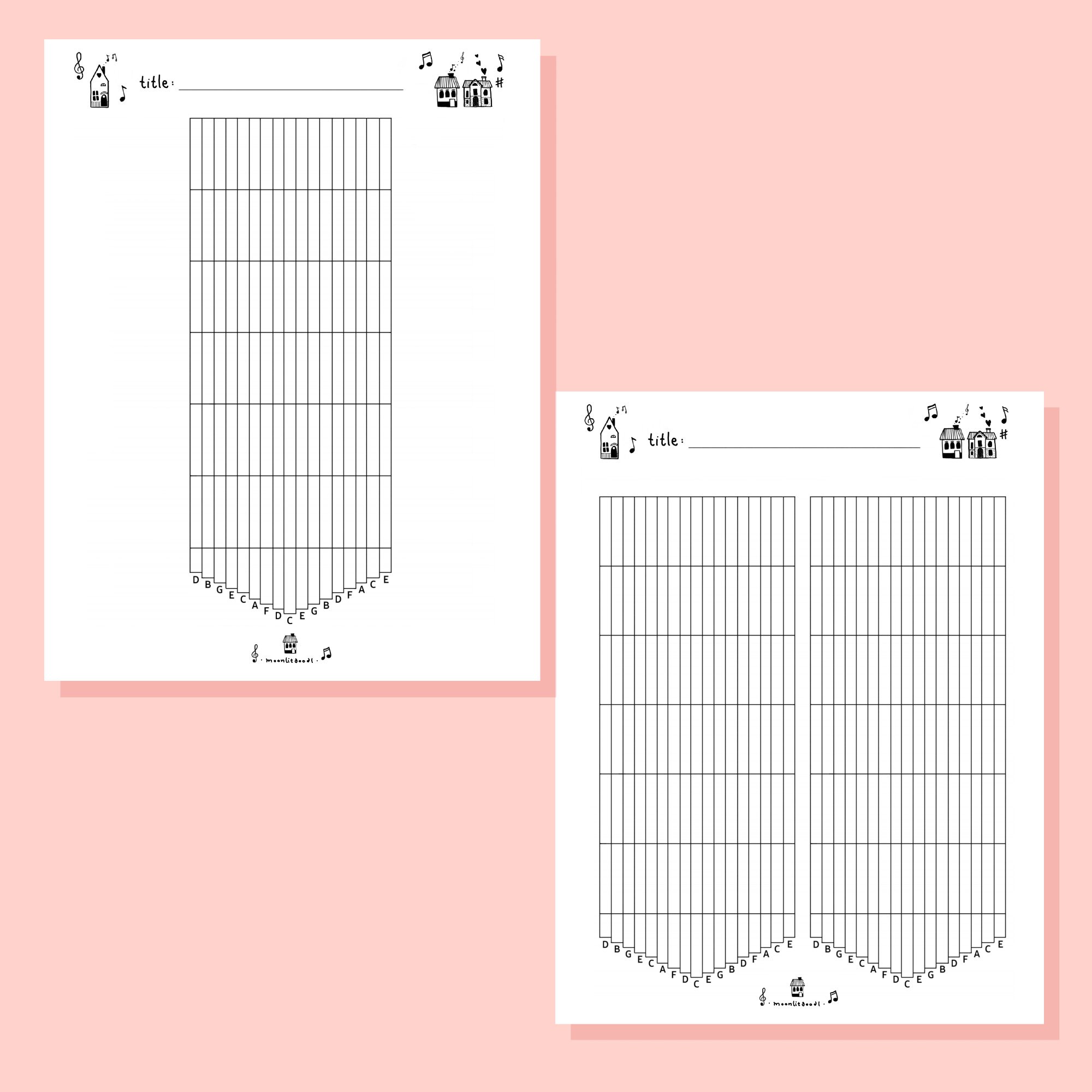 17 Key Kalimba Tab Blank Sheet Music Printable - Etsy Canada