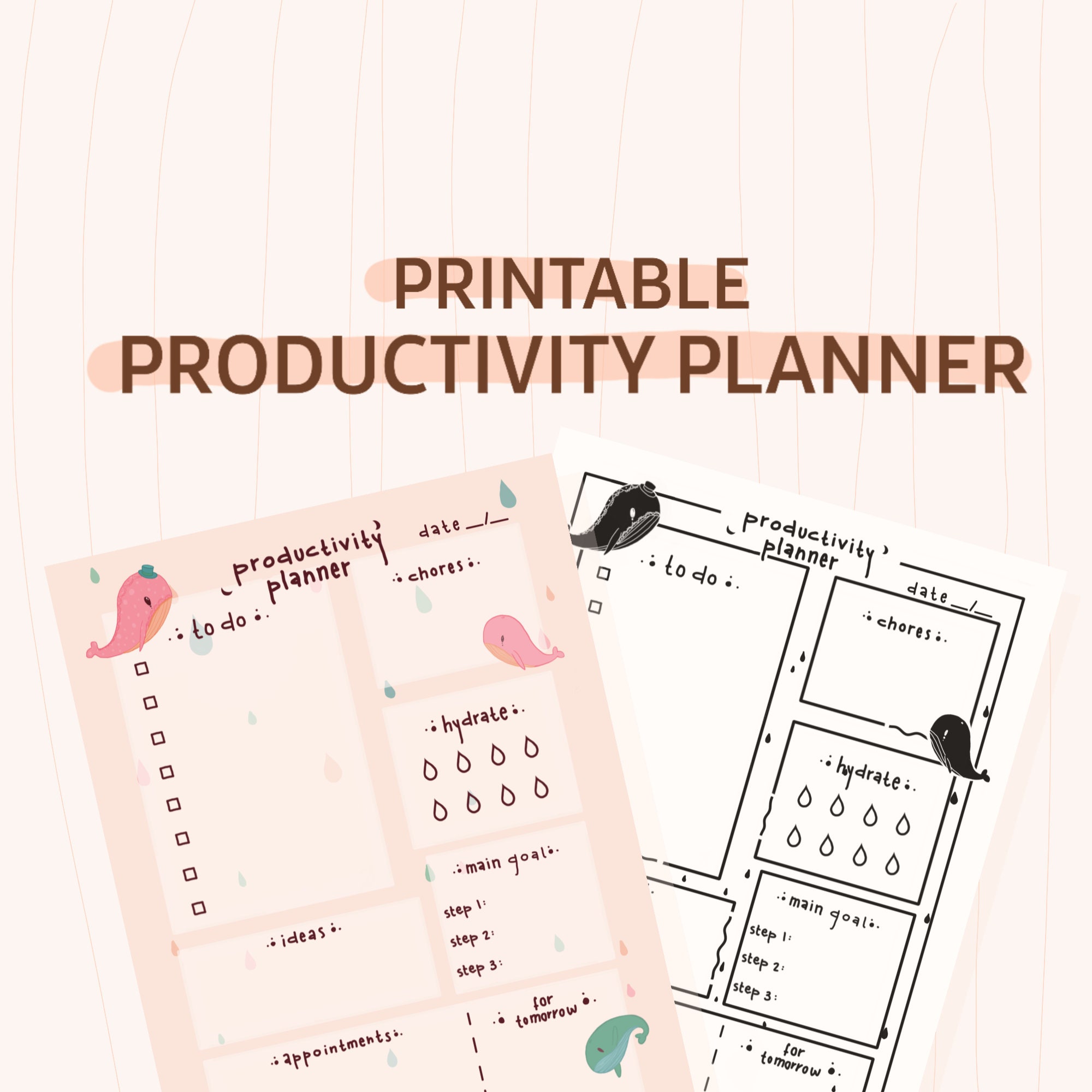 Productivity Planner Sheet Printable - Etsy