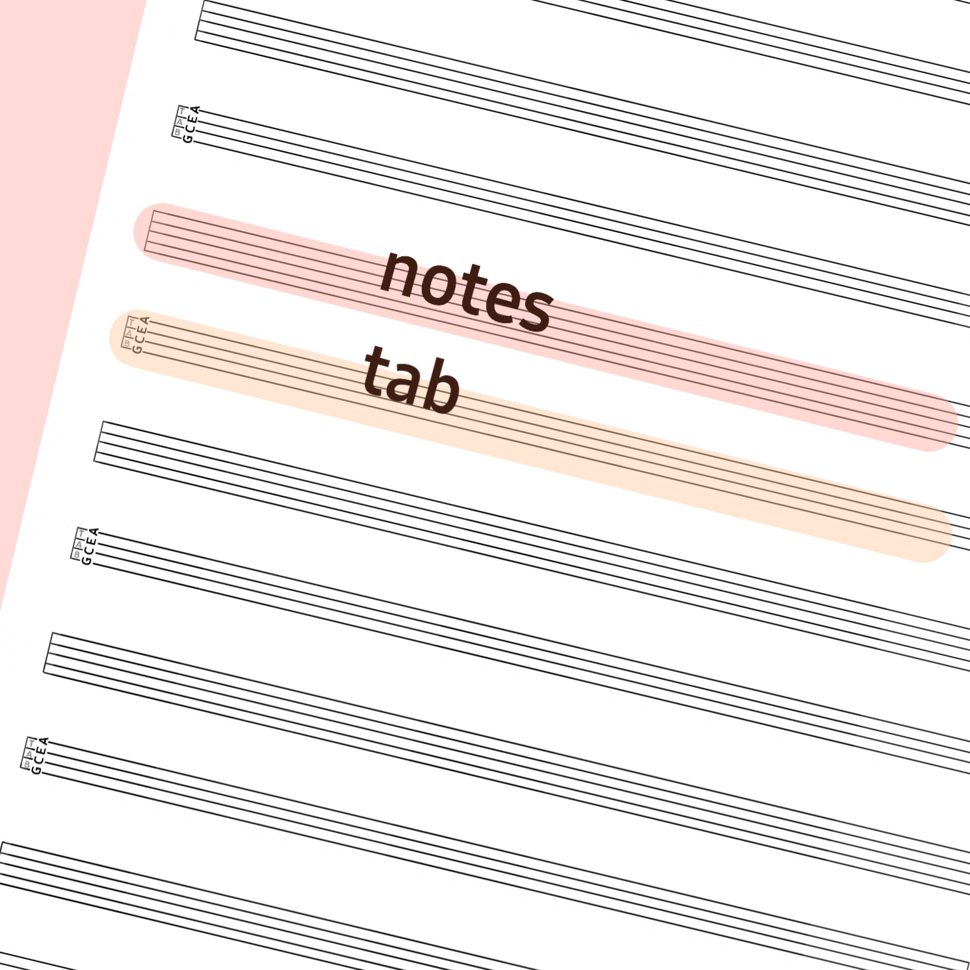Ukulele Tab & Note Sheet Printable - Etsy