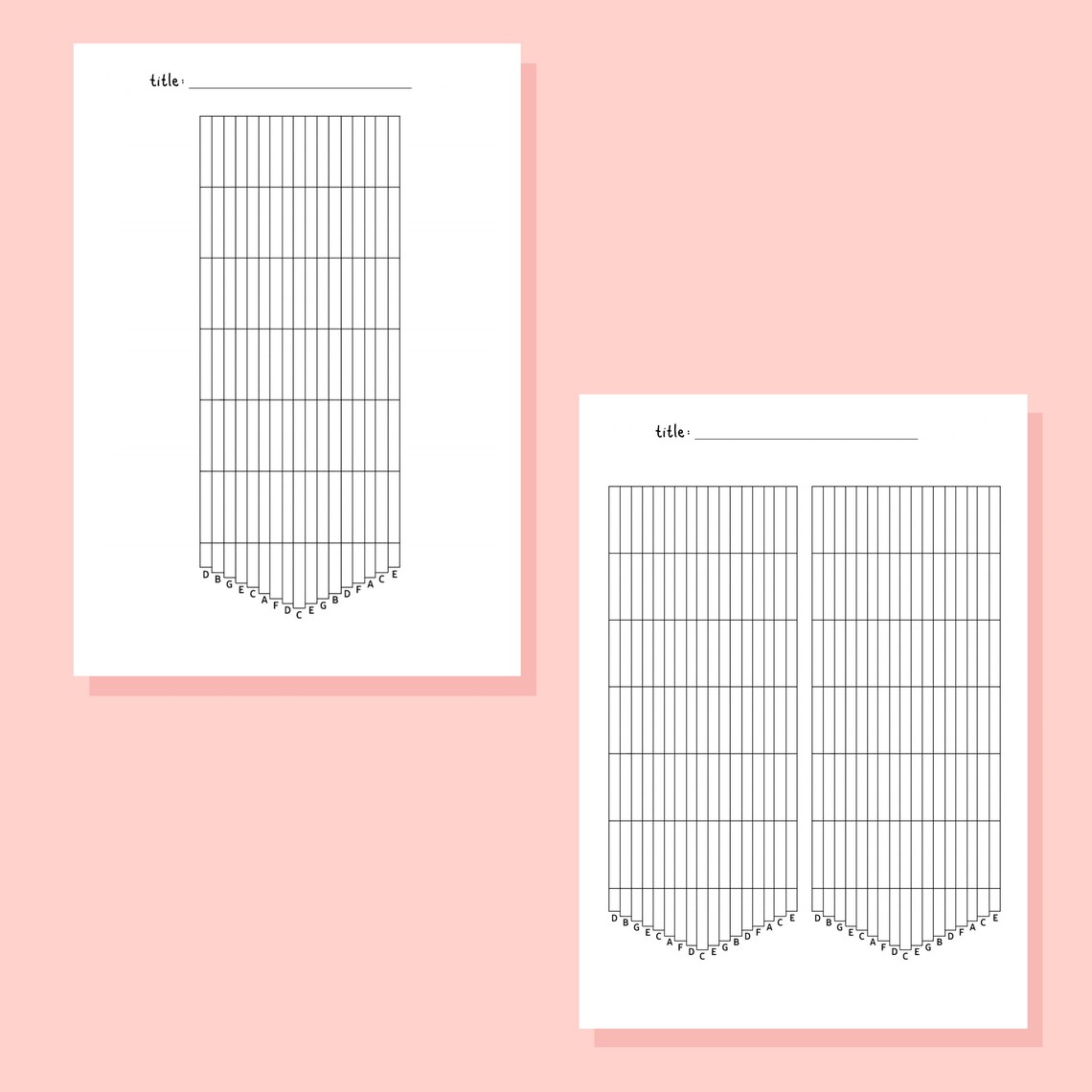 17 Key Kalimba Tab Blank Sheet Music Printable - Etsy