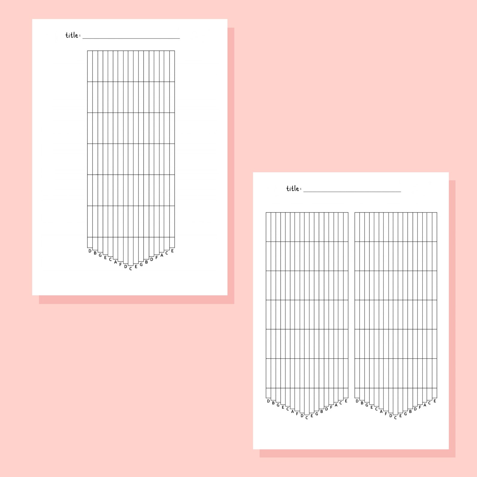 17 Key Kalimba Tab Blank Sheet Music Printable - Etsy