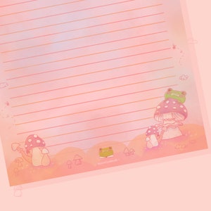 Printable Notes | Frogs & Mushrooms | US Letter A4 - Etsy