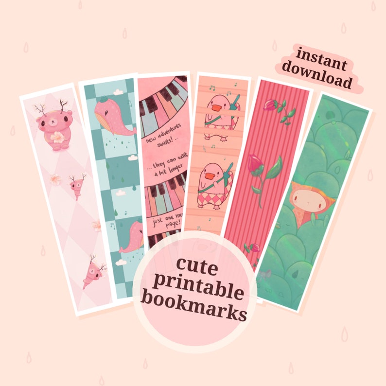 Cute Bookmark Bundle | Printable - Etsy