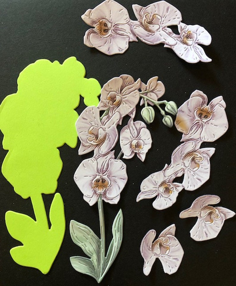 3D White Orchid Die Cut Out Embellishment. Extra Flower Parts - Etsy