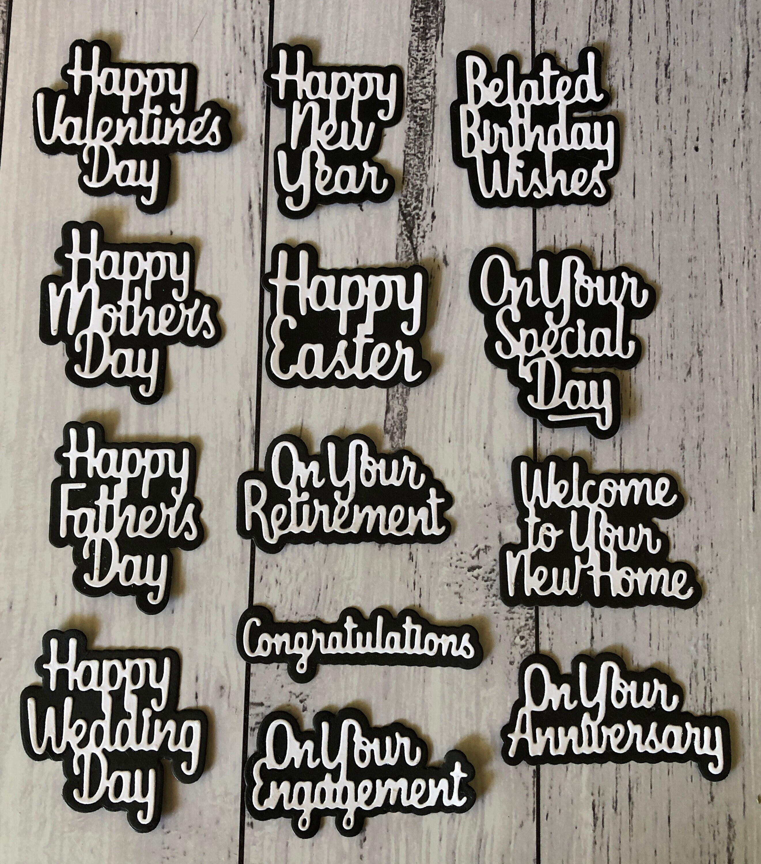 Occasion Word Embellishment Die Cutouts for Cardmaking Mothers Day ...